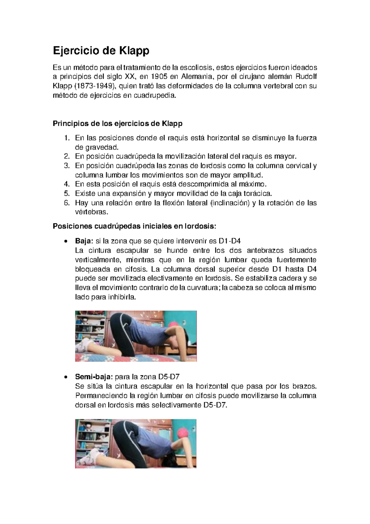 Ejercicios de Klapp, Williams y Niederhoffer para Escoliosis y ...