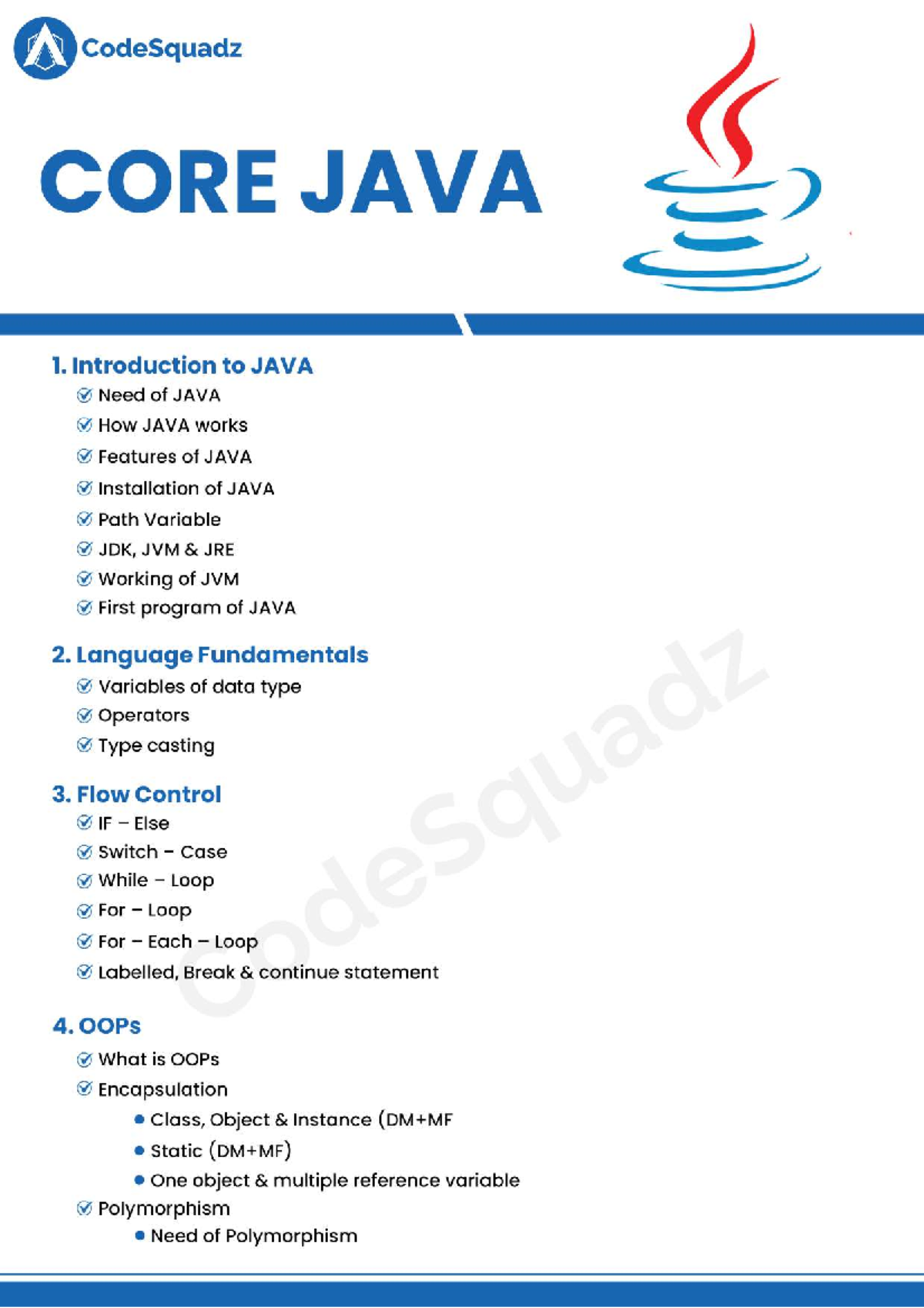 Core JAVA (CS101) - Comprehensive Introduction and Key Concepts - Studocu