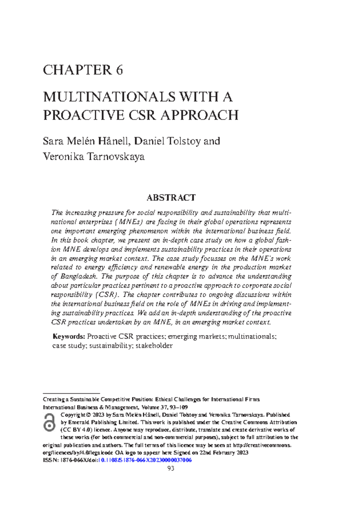 CHAPTER 6: PROACTIVE CSR IN MULTINATIONALS - A CASE STUDY ON ...