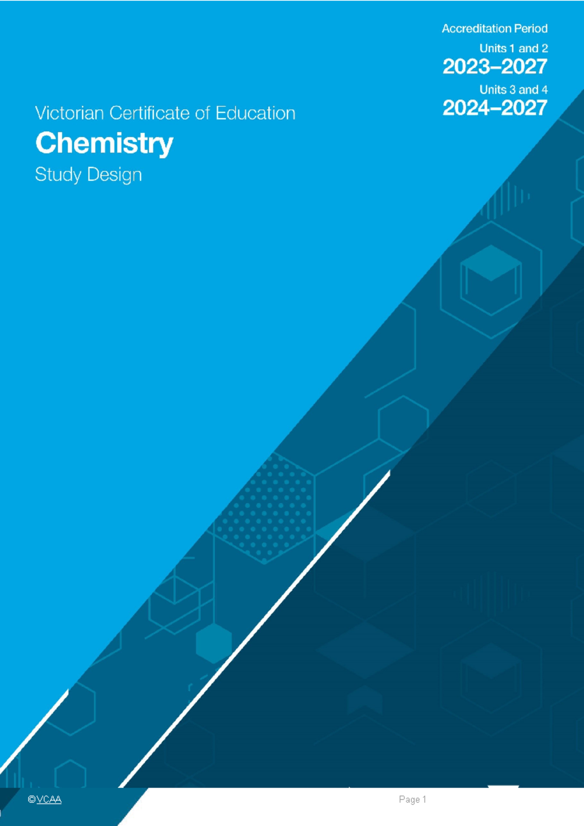 VCAA VCE Chemistry Study Design (Units 1-4) 2023-2027 Overview - Studocu