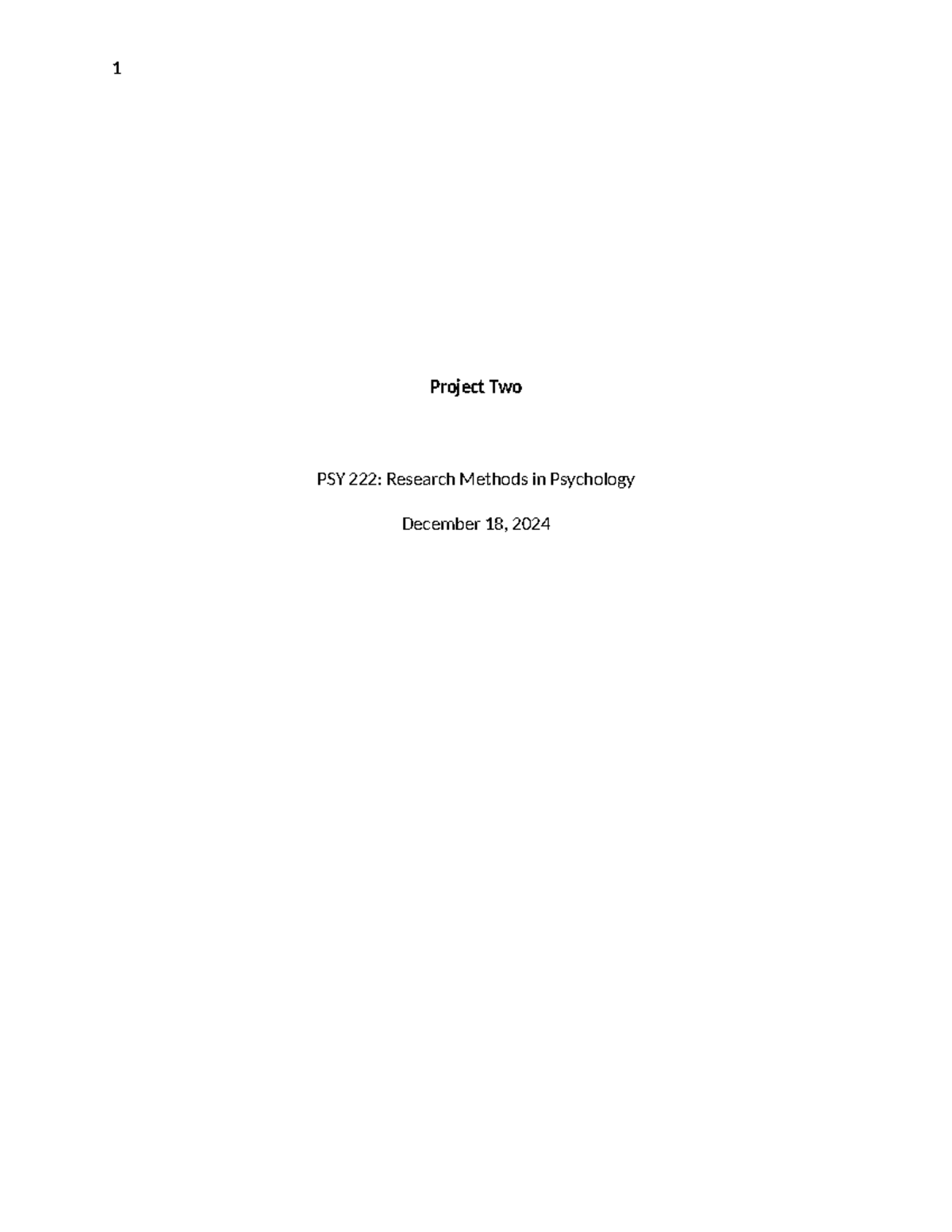 PSY222 Research Project Two: Examining Prefrontal Cortex Impact on ...