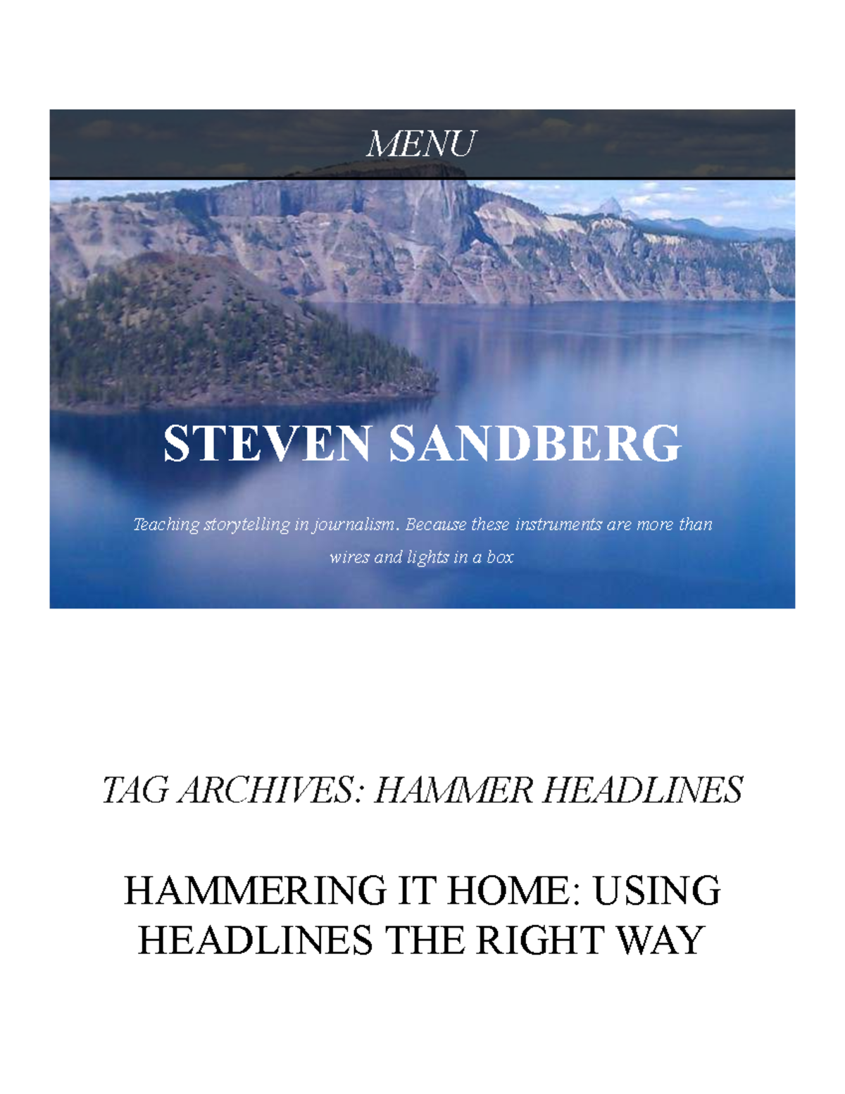 Teaching Hammer Headlines in Journalism: A Guide by Steven Sandberg ...