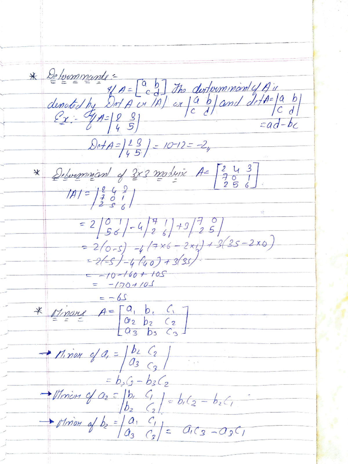 Determenent Complete Notes With Example And Imp Formulas ~ 1f7mu