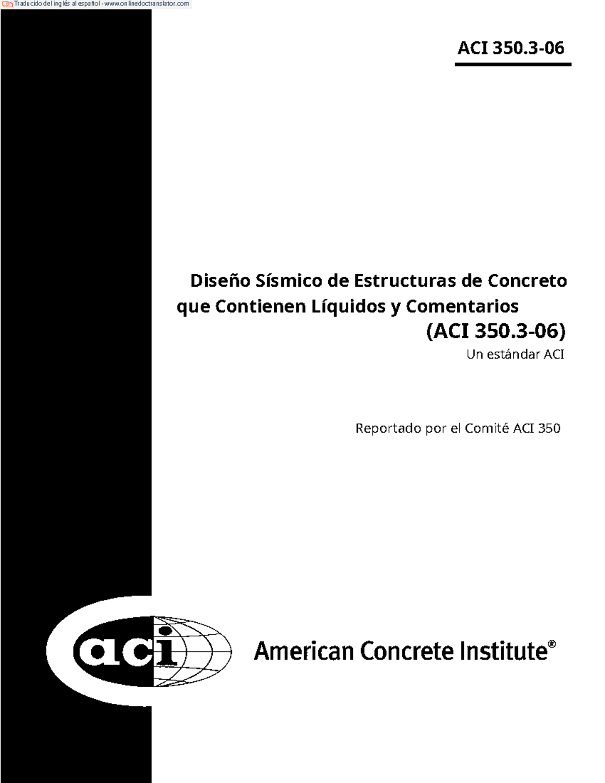 Diseño Sísmico de Estructuras de Concreto con Líquidos (ACI 350.3-06 ...