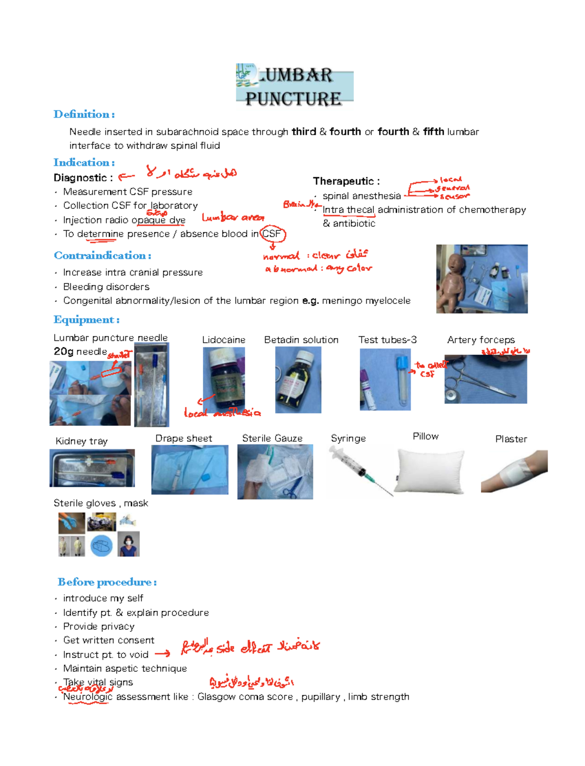10 - Lumbar Puncture: Nursing Studies Theory & Practice Notes - Studocu