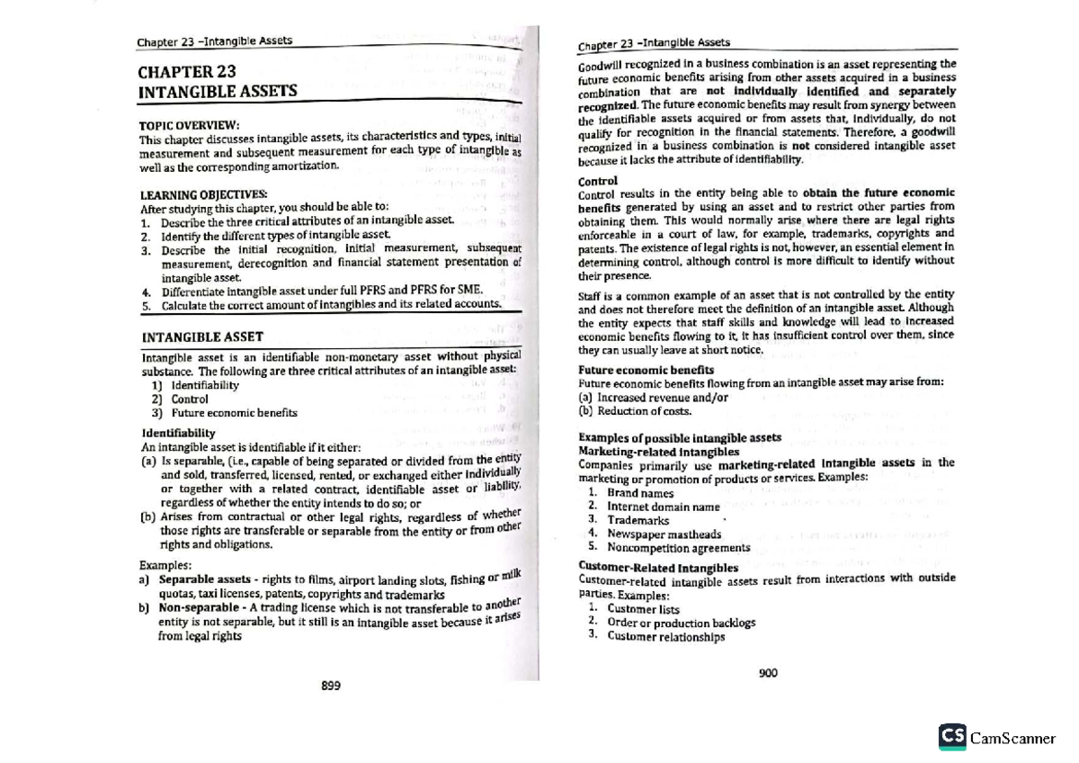 Chapter 23 - Intangible Assets: Accounting, Recognition, and ...