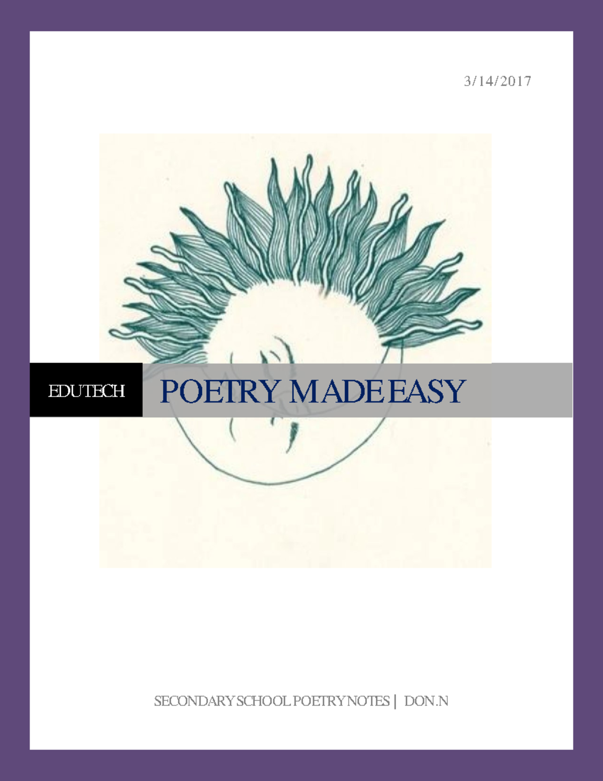 EDUTECH POETRY MADE EASY: SECONDARY SCHOOL POETRY NOTES - Studocu
