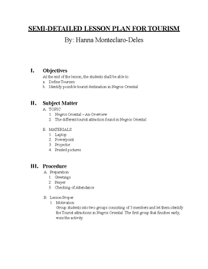 TPS Module 1st - Tourism Promotions I - TOURISM PROMOTION SERVICES I ...