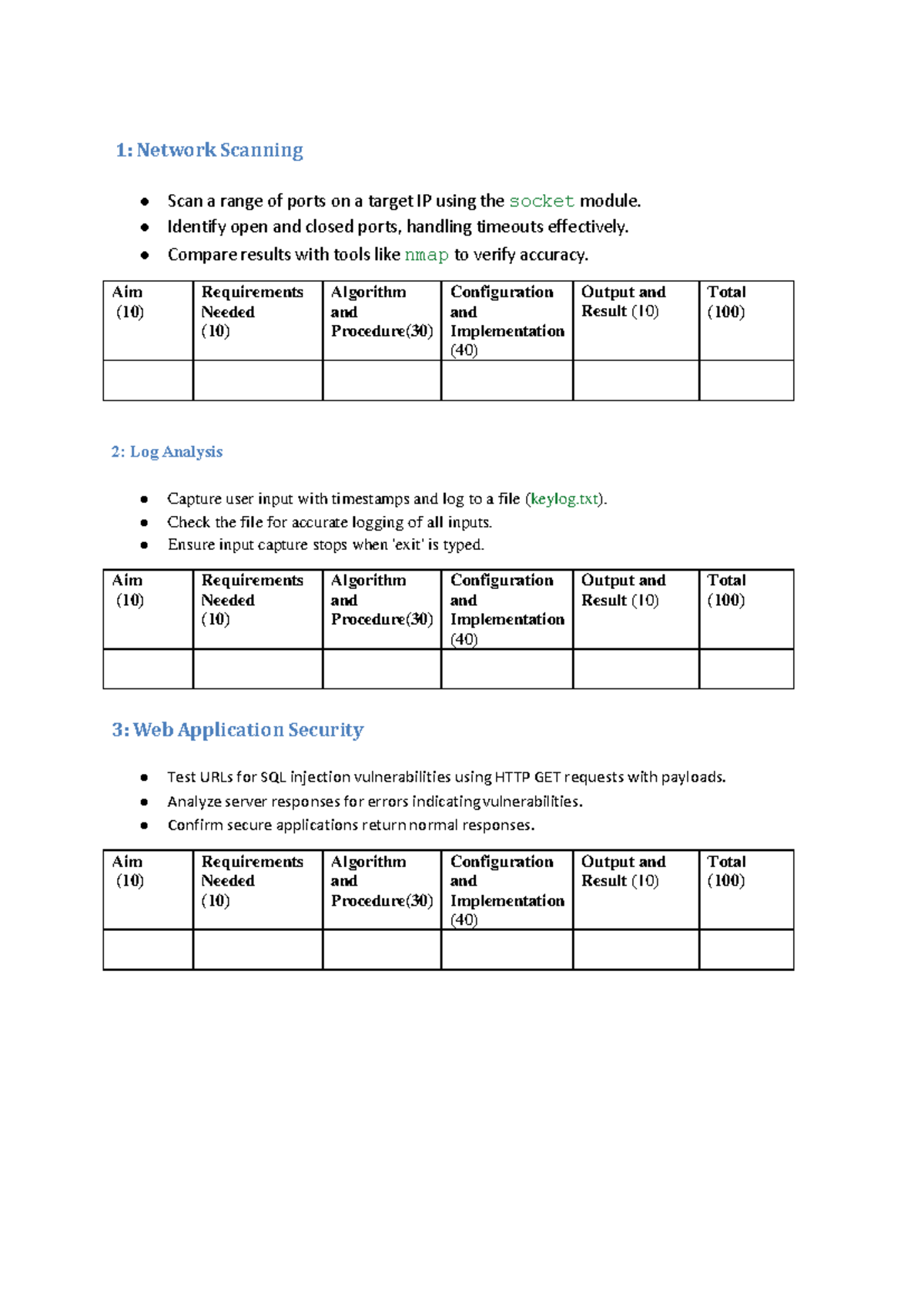 Network Scanning & Log Analysis: Security Testing Techniques - Studocu