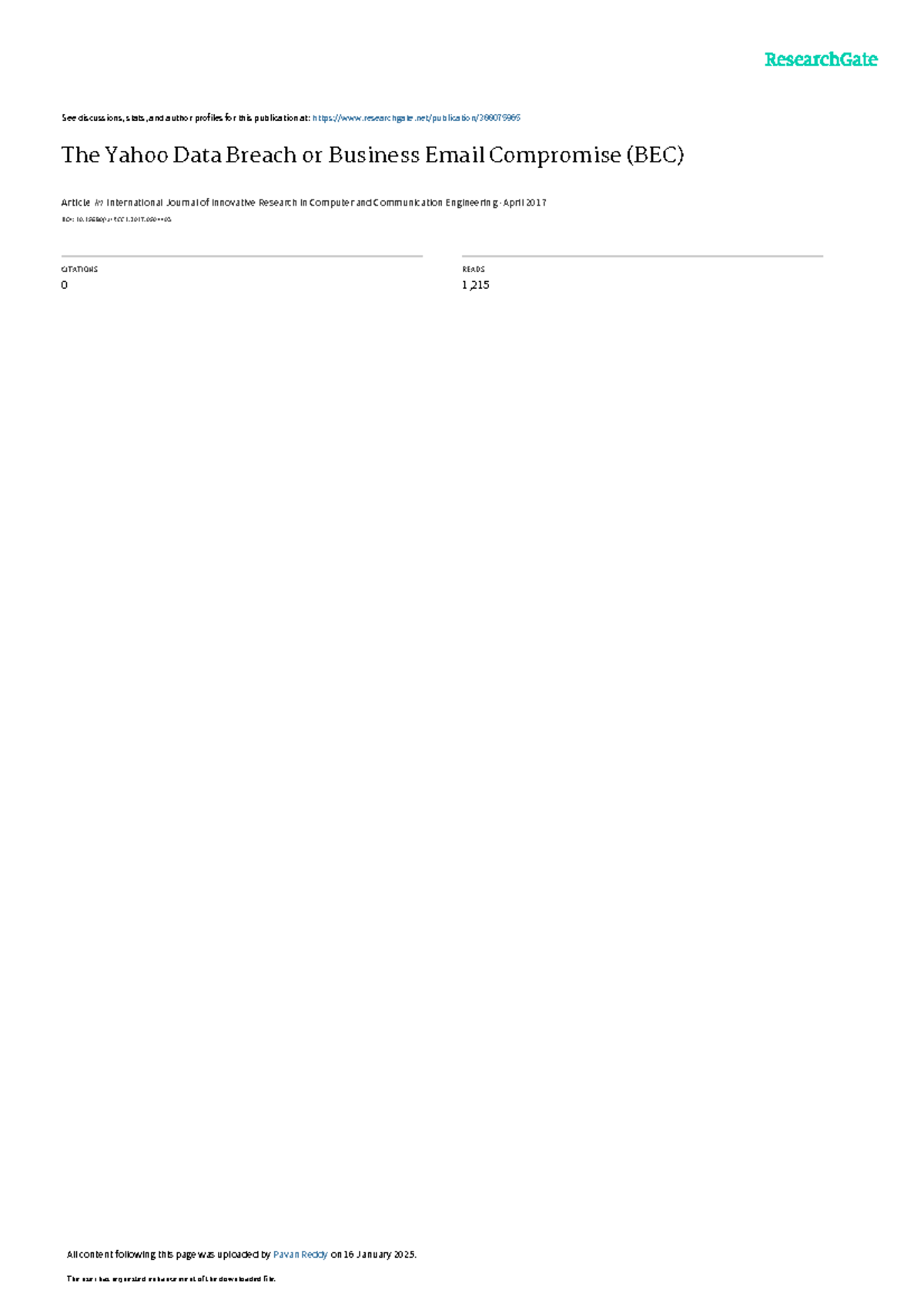 The Yahoo Data Breach and Business Email Compromise (BEC) Analysis ...