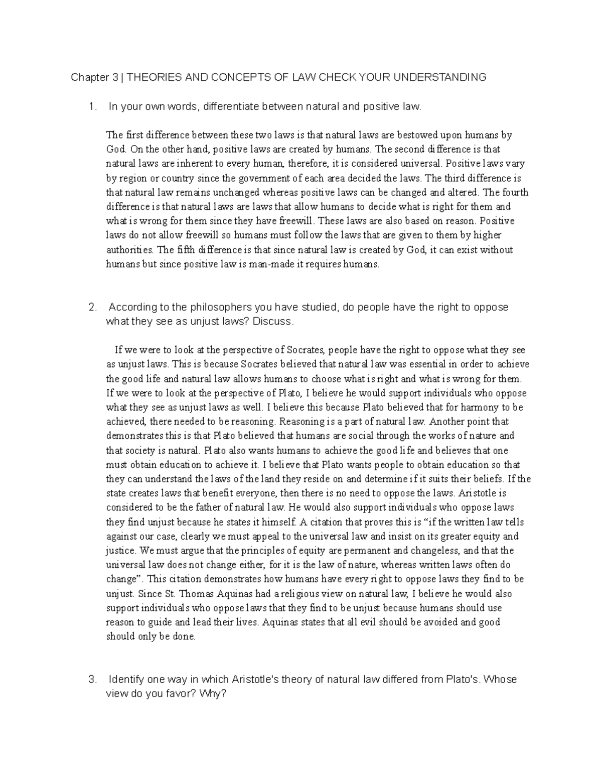 Natural and Positive Law - Chapter 3 | THEORIES AND CONCEPTS OF LAW ...