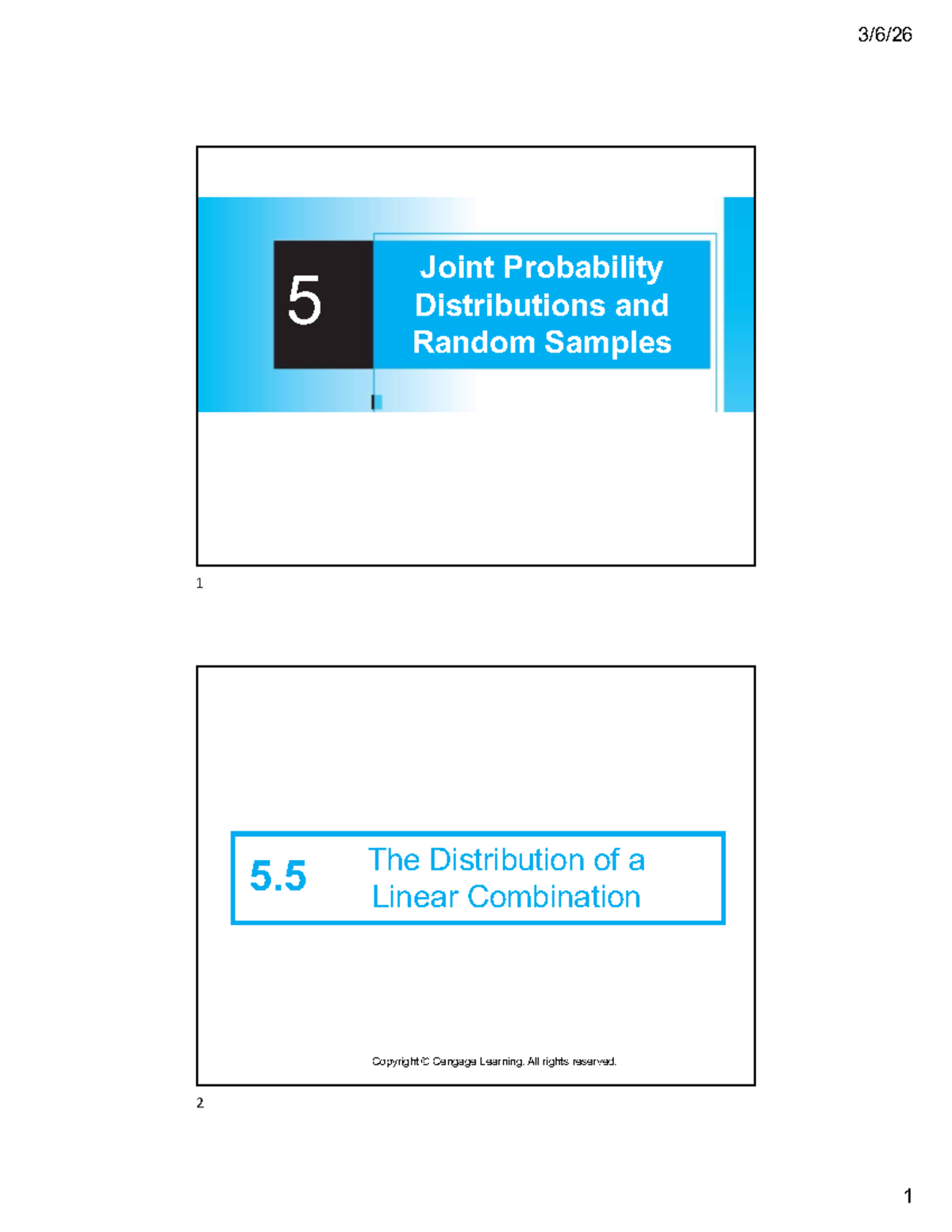 Dev Stat 9e: Joint Probability Distributions & Linear Combinations ...