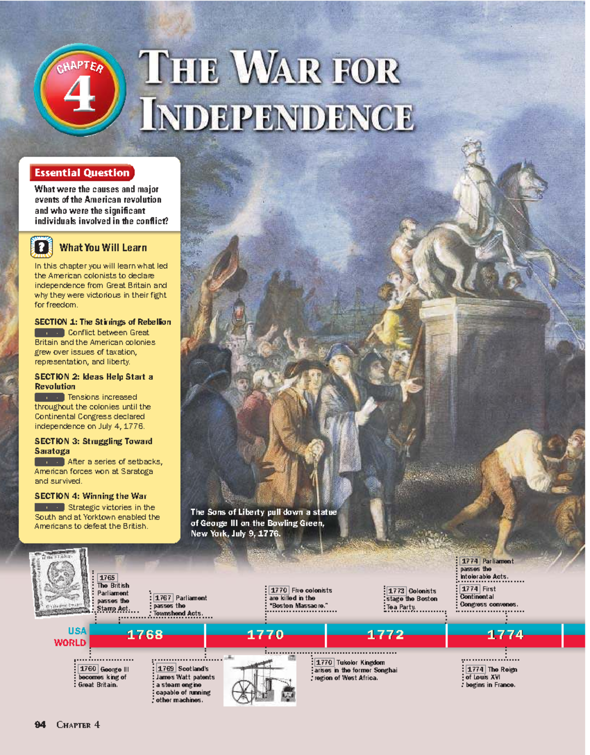 Ch. 4 Reading - Causes and Events of the American Revolution - Studocu