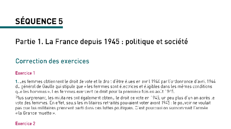 Correction des Exercices - SÉQUENCE 5: La France depuis 1945 ...
