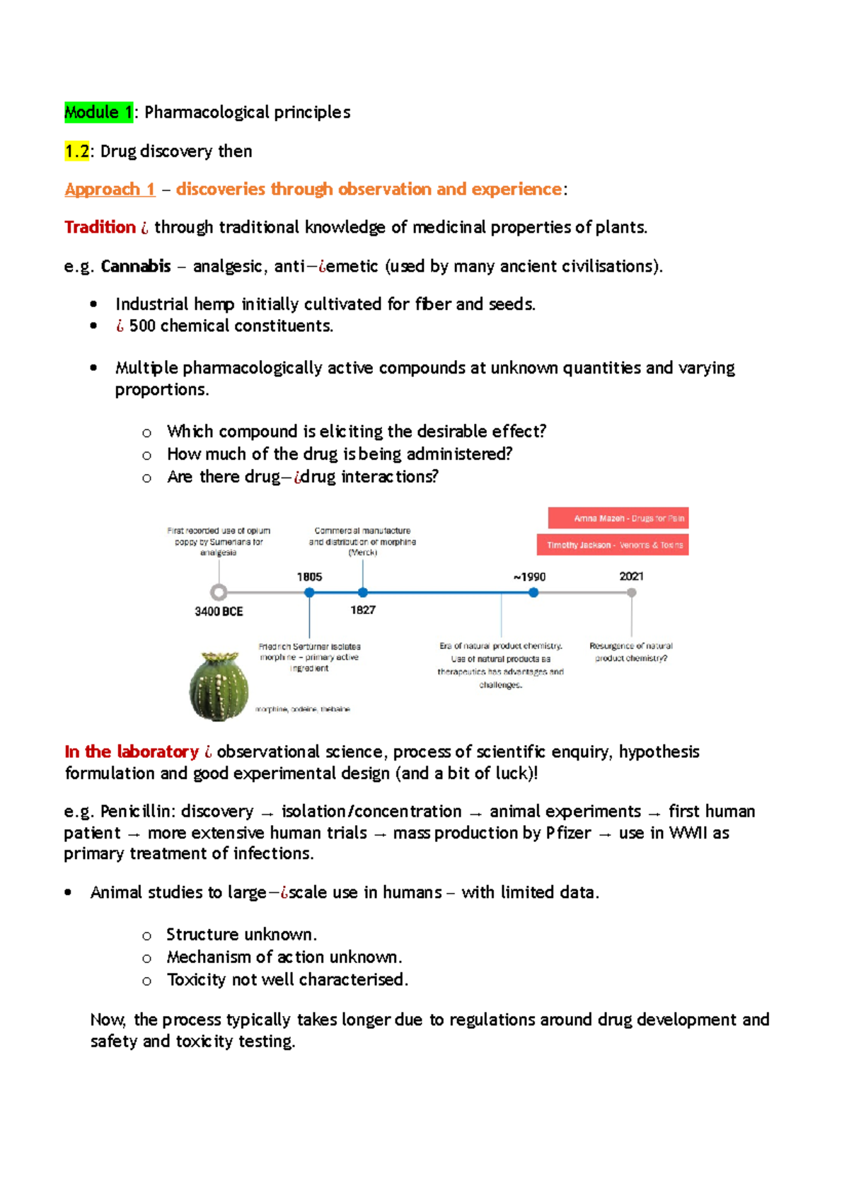 Pharm notes - Module 1: Pharmacological principles 1: Drug discovery ...