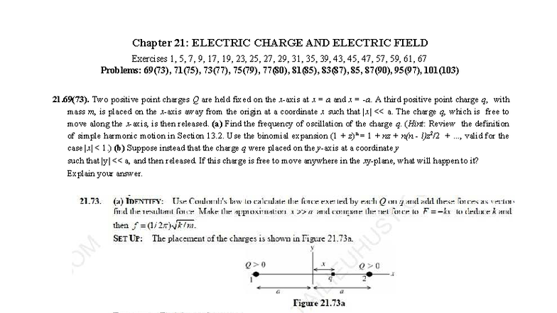 Assignment - ádd - Chapter 21: ELECTRIC CHARGE AND ELECTRIC FIELD ...