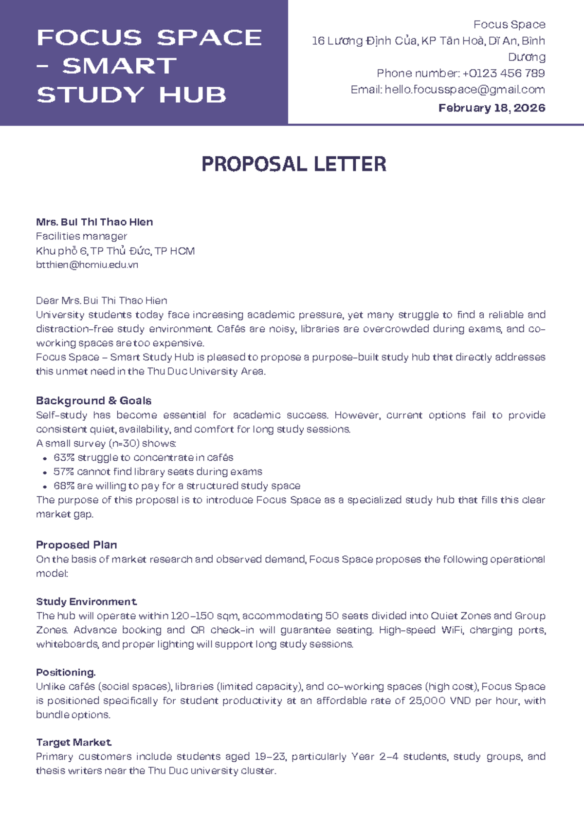 Proposal for Focus Space Smart Study Hub: A Study Solution for Students ...