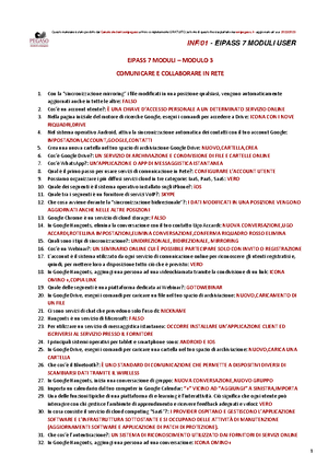 Modulo 5 risposte - Risposte domande 5 modulo eipass 1) A cosa serve lo strumento zoom di word ...