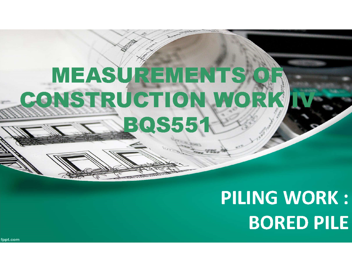 2. Lecture 2 Piling Works - Bored Pile Construction Techniques - Studocu
