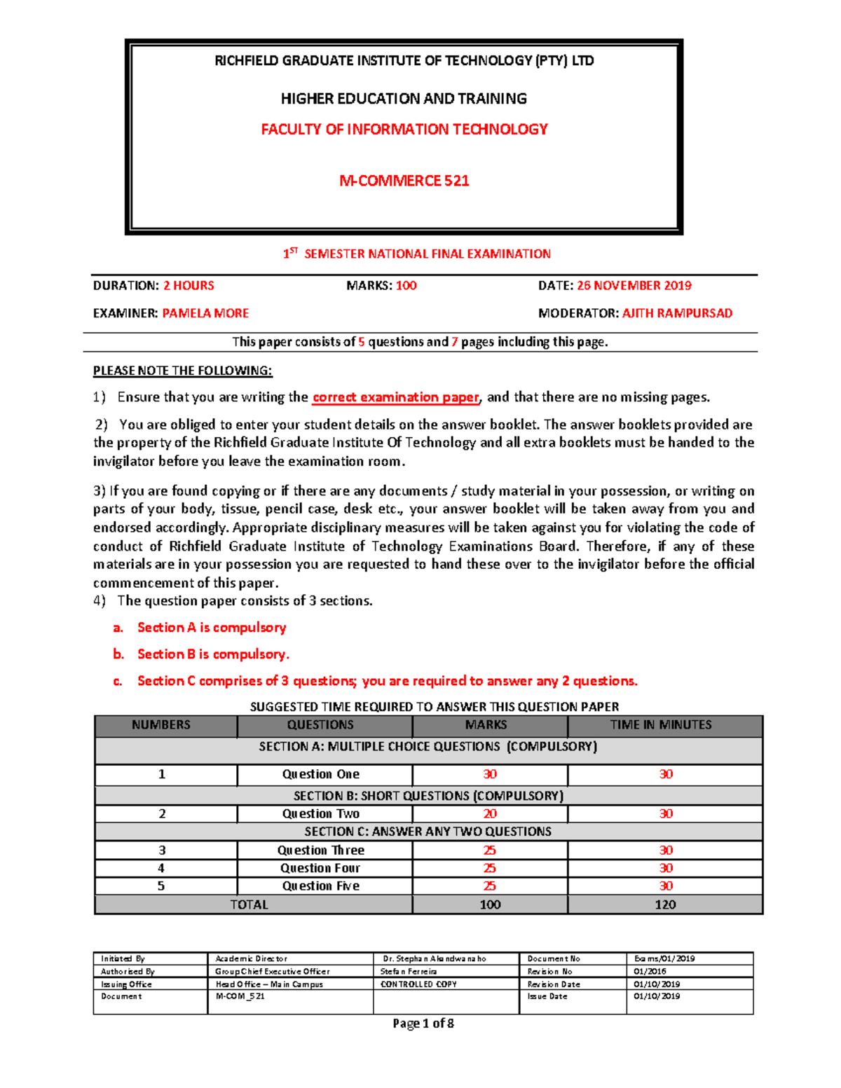 M-Com 521 - 1st Sem National Final Exam Summary Notes - Studocu