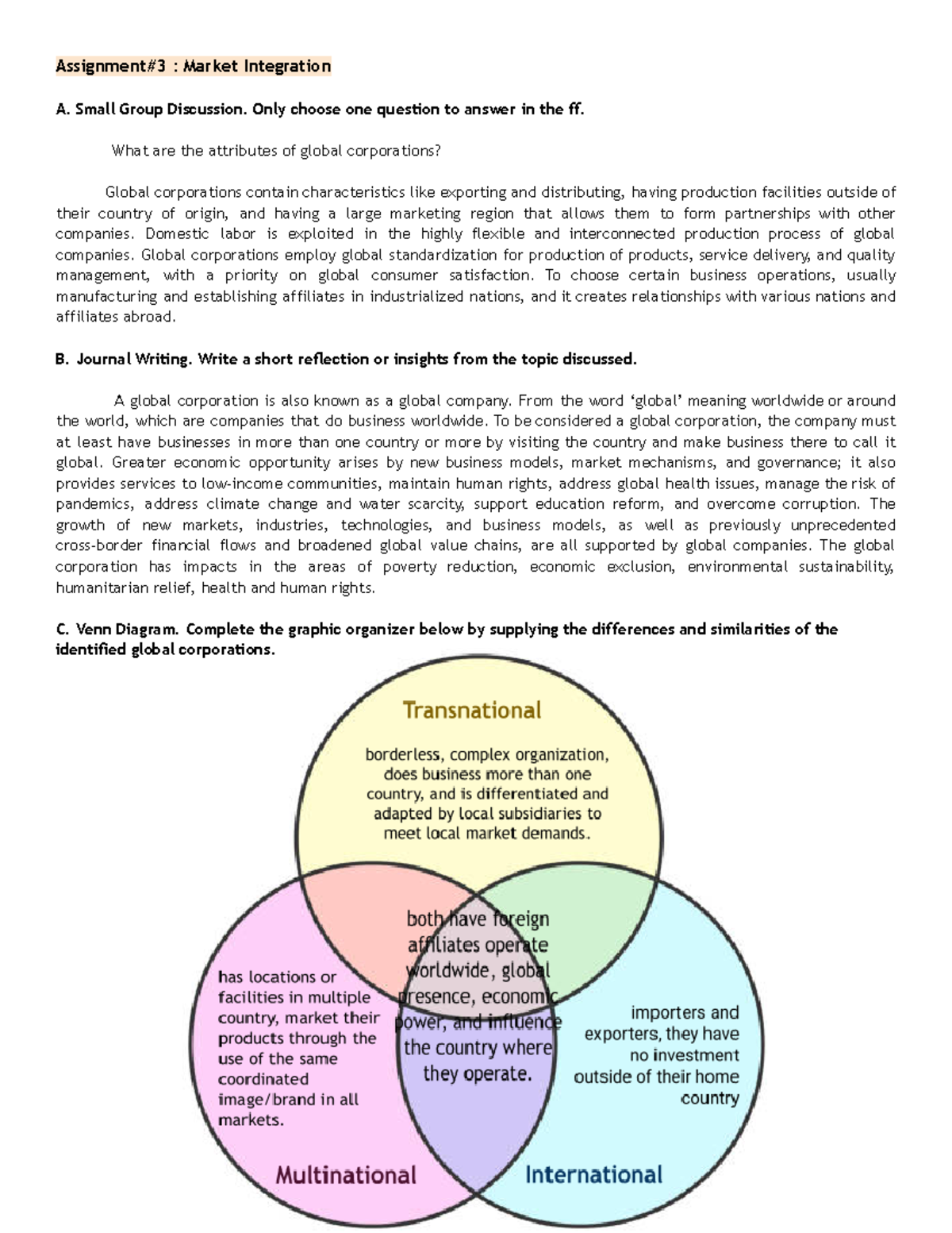 TCWD - Assignment #3: Exploring Attributes of Global Corporations - Studocu