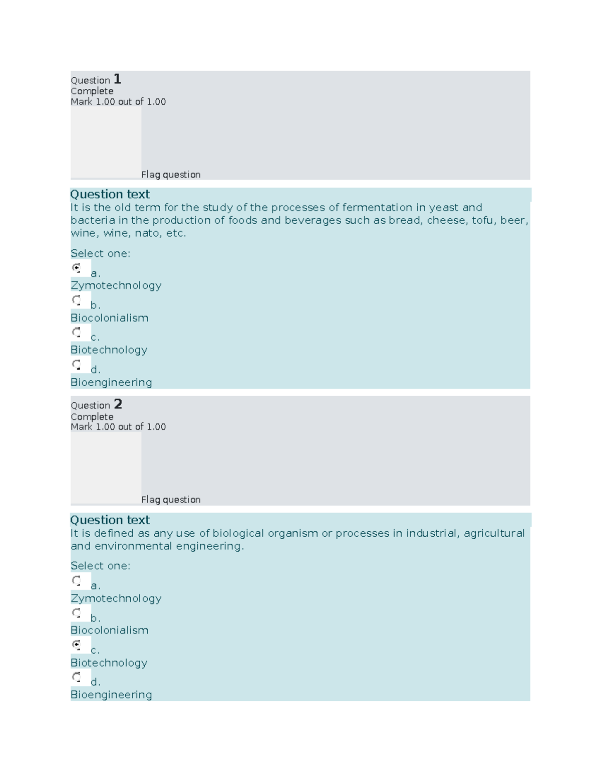 STS 101 - Biotechnology and Nanotechnology Quiz Questions - Studocu