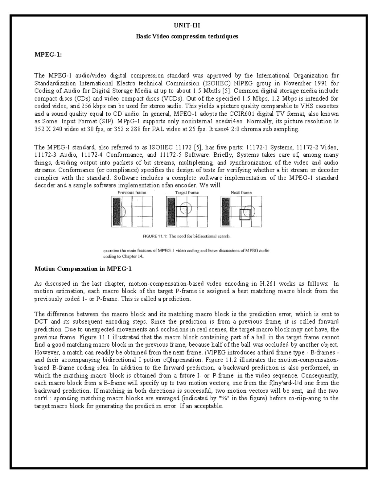 UNIT-3 - Video Compression Techniques and Standards Overview - Studocu