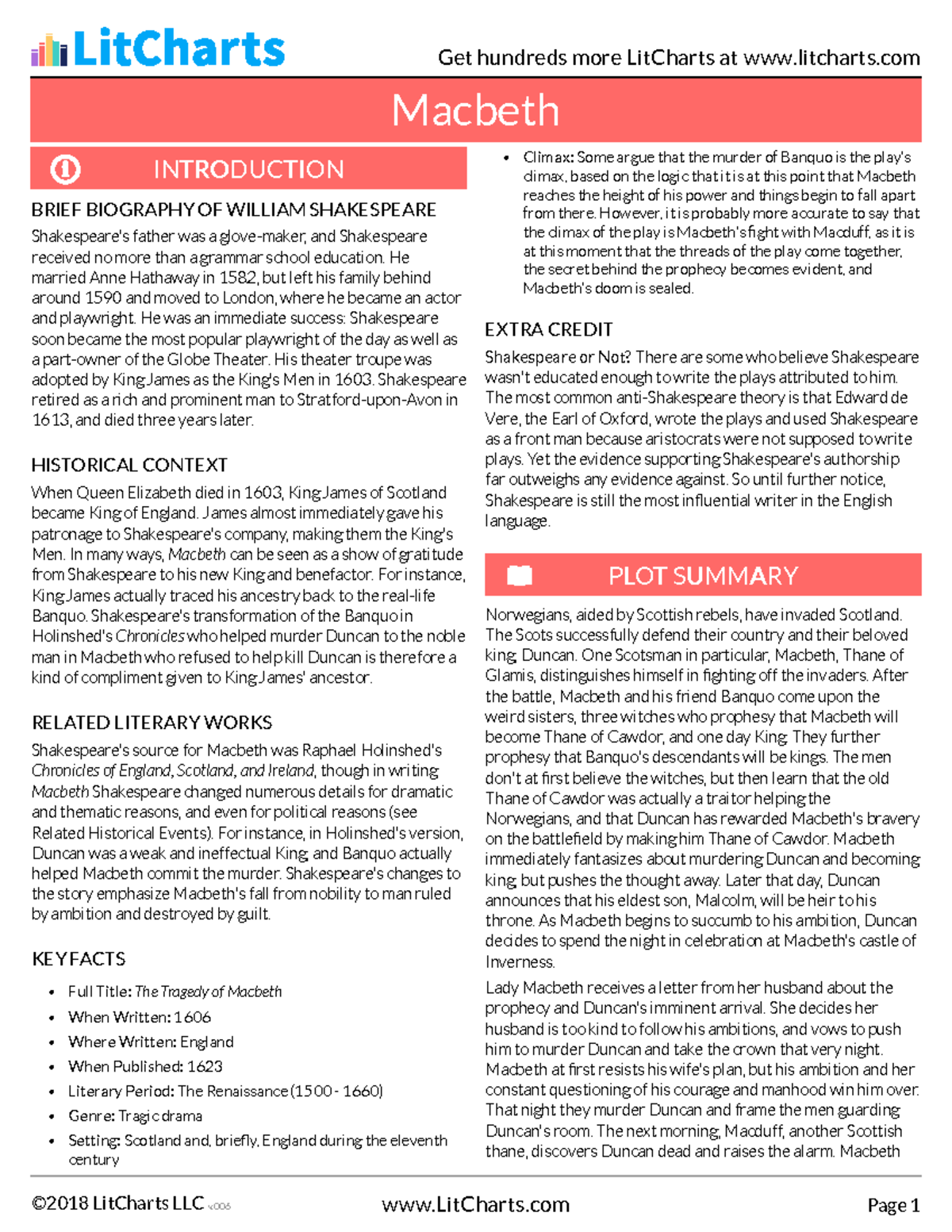 Macbeth-litchart - Macbeth LItchart notes - Macbeth BRIEF BIOGRAPHY OF ...