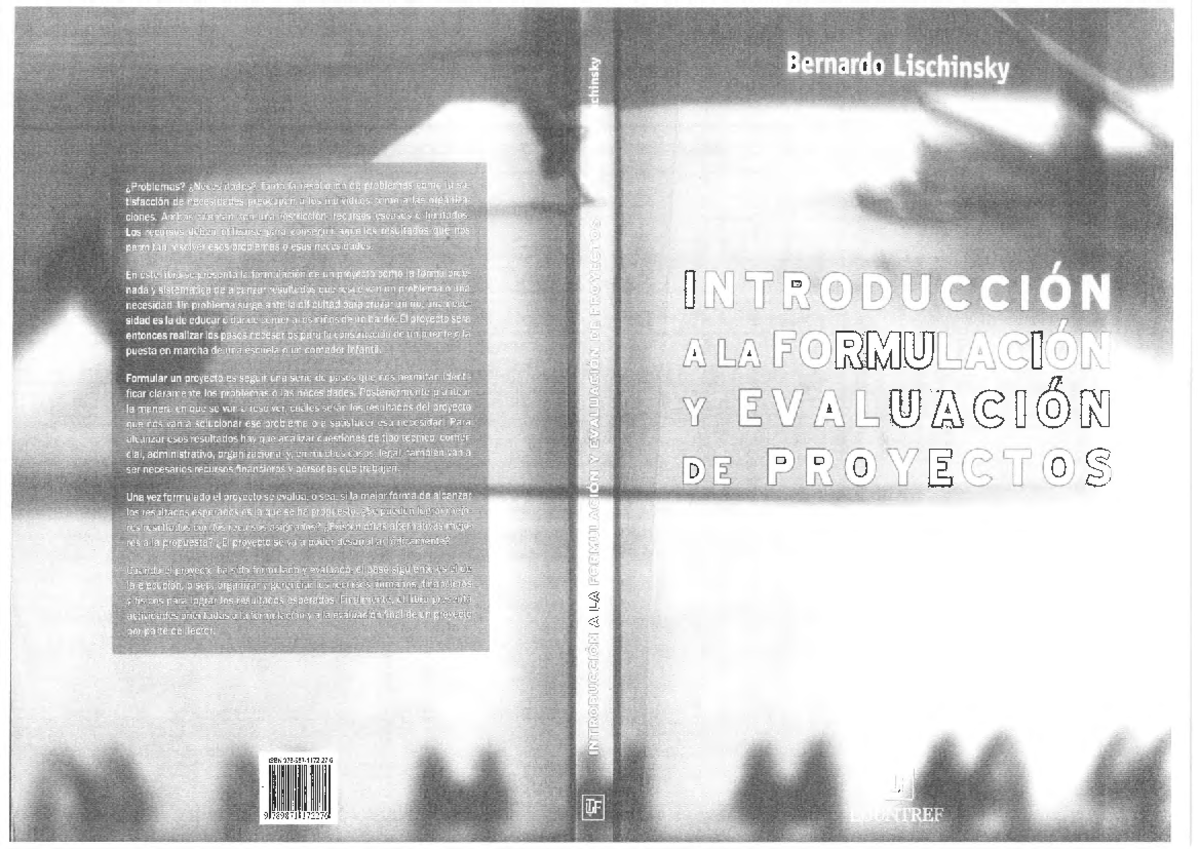 Evaluación y Formulación de Proyectos - LGA 1234 - Bernardo Lischinsky ...