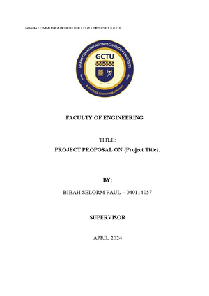 Final Year Project Ideas in Telecommunications Engineering (BSc) - Studocu
