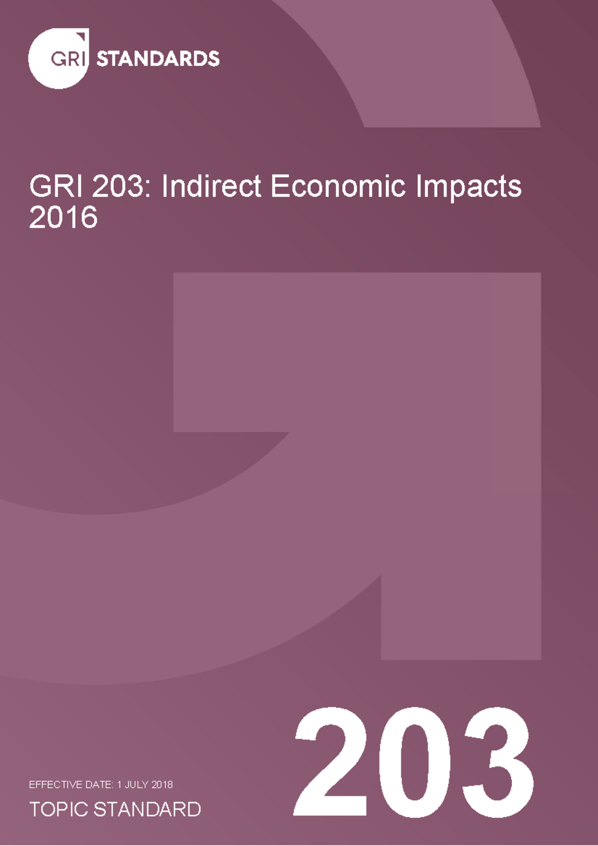 GRI 203: Indirect Economic Impacts 2016 - Overview and Guidelines - Studocu