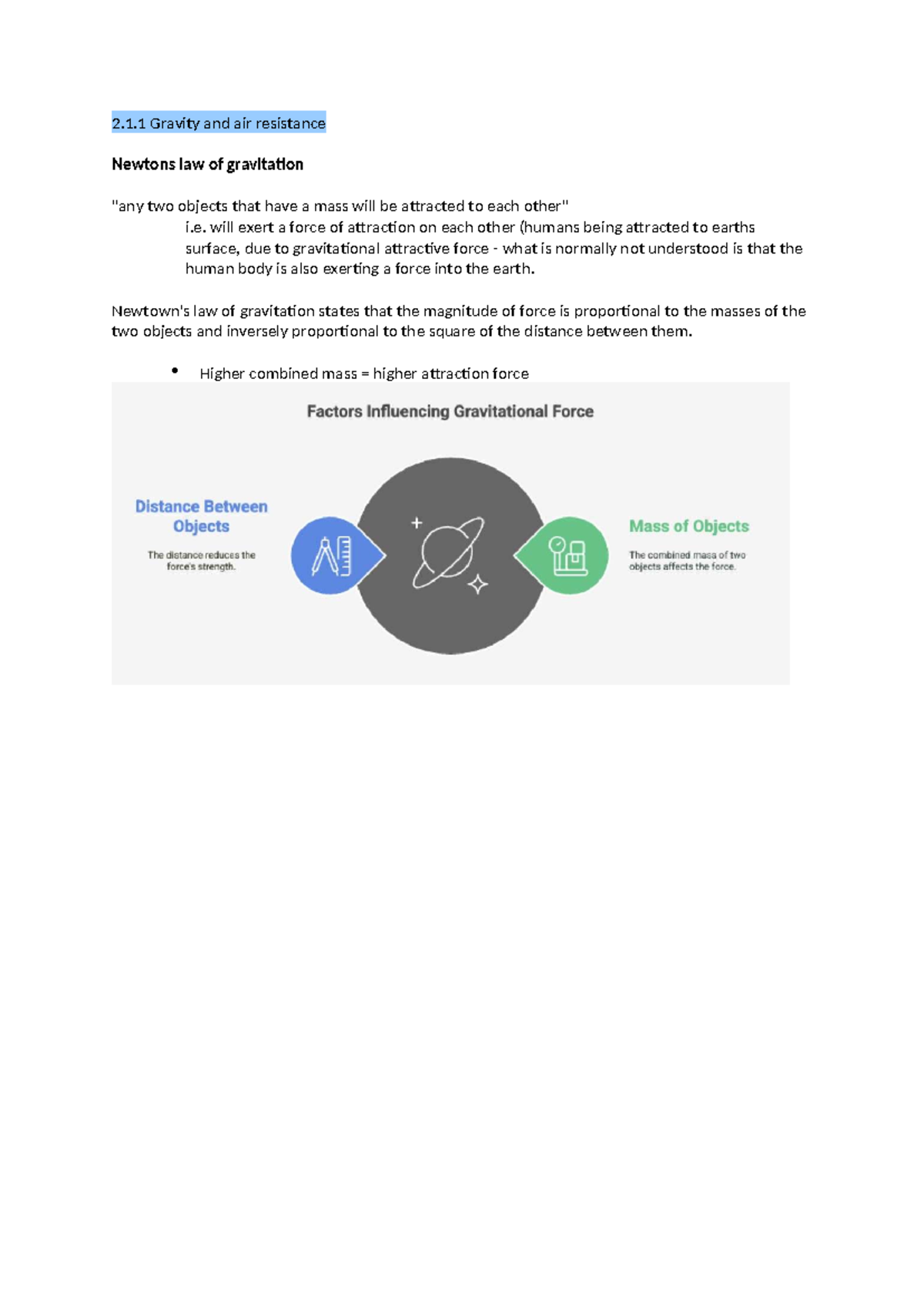 Module 2: Gravity, Air Resistance & Newton's Laws of Motion - Studocu