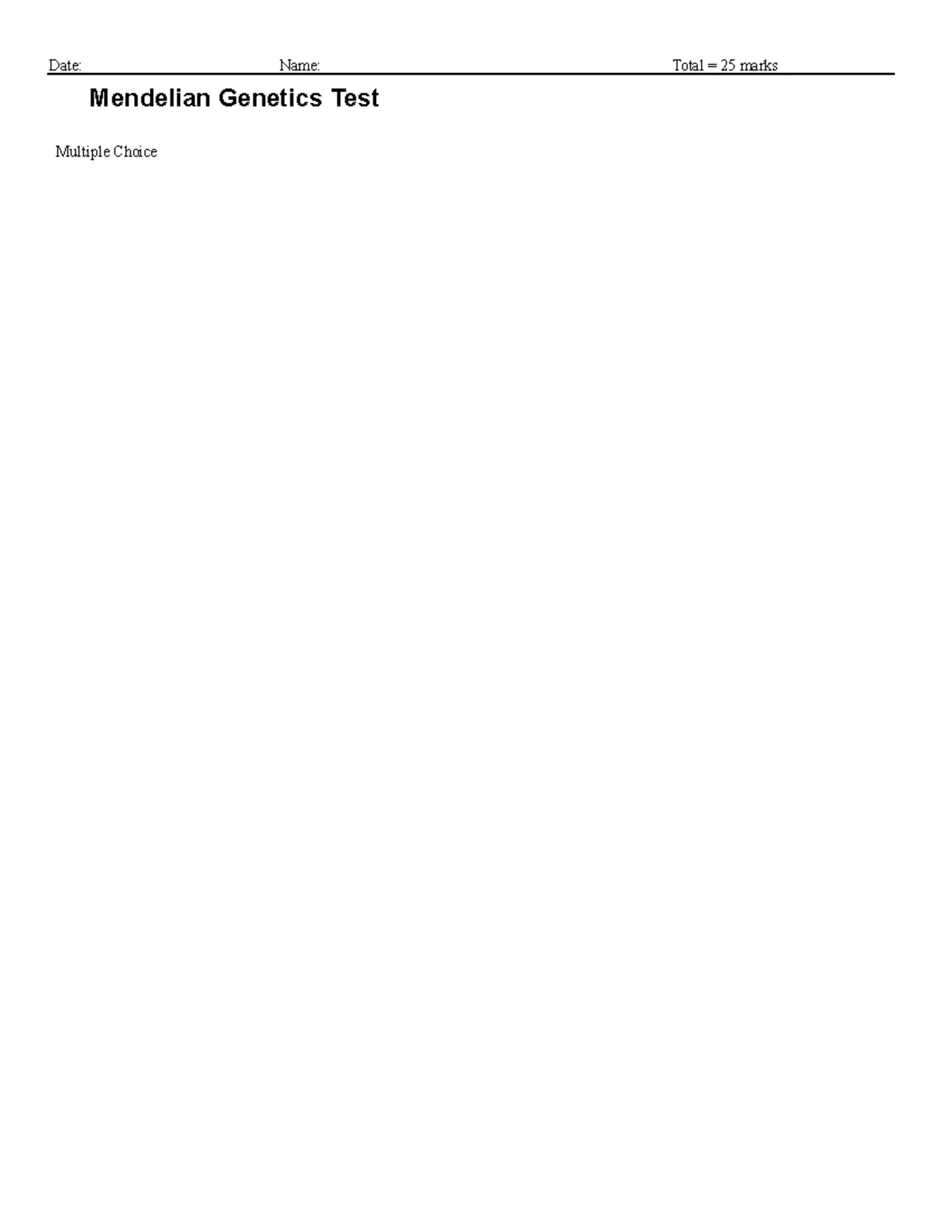 Bio 20 practice exam - BIOLOGY 20 PRACTICE QUESTIONS Name ...