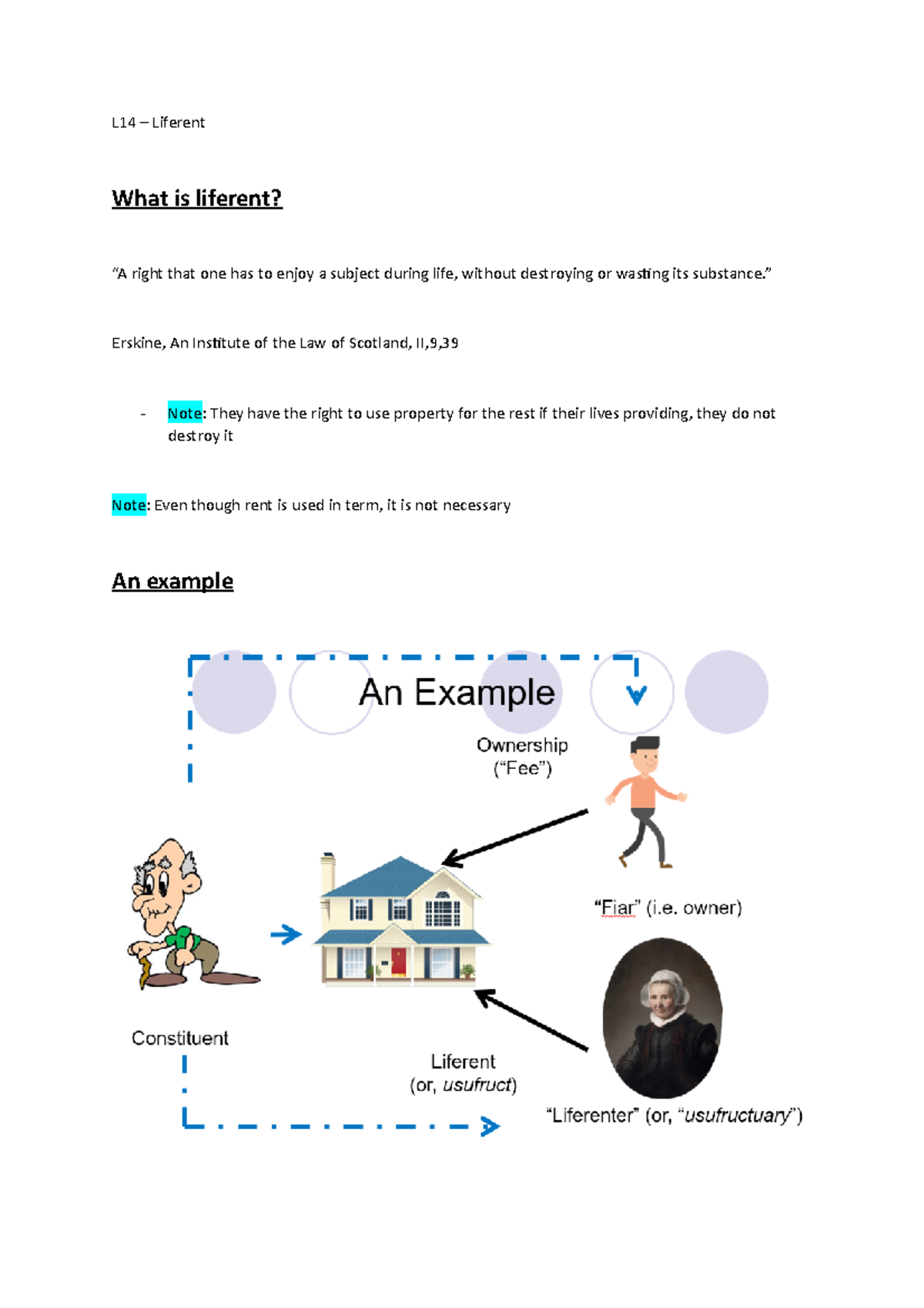 L14 – Liferent - Scots property law lecture notes 2021/22 - L14 ...