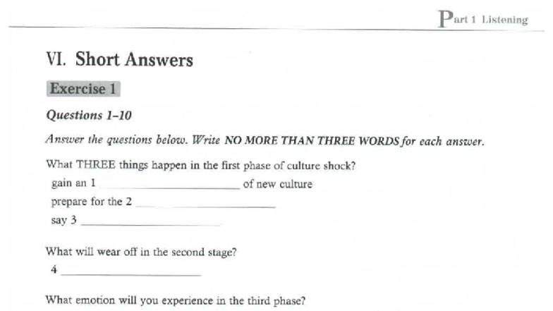 Lesson 8 Homework - Listening VI Short Answers Exercise - Studocu
