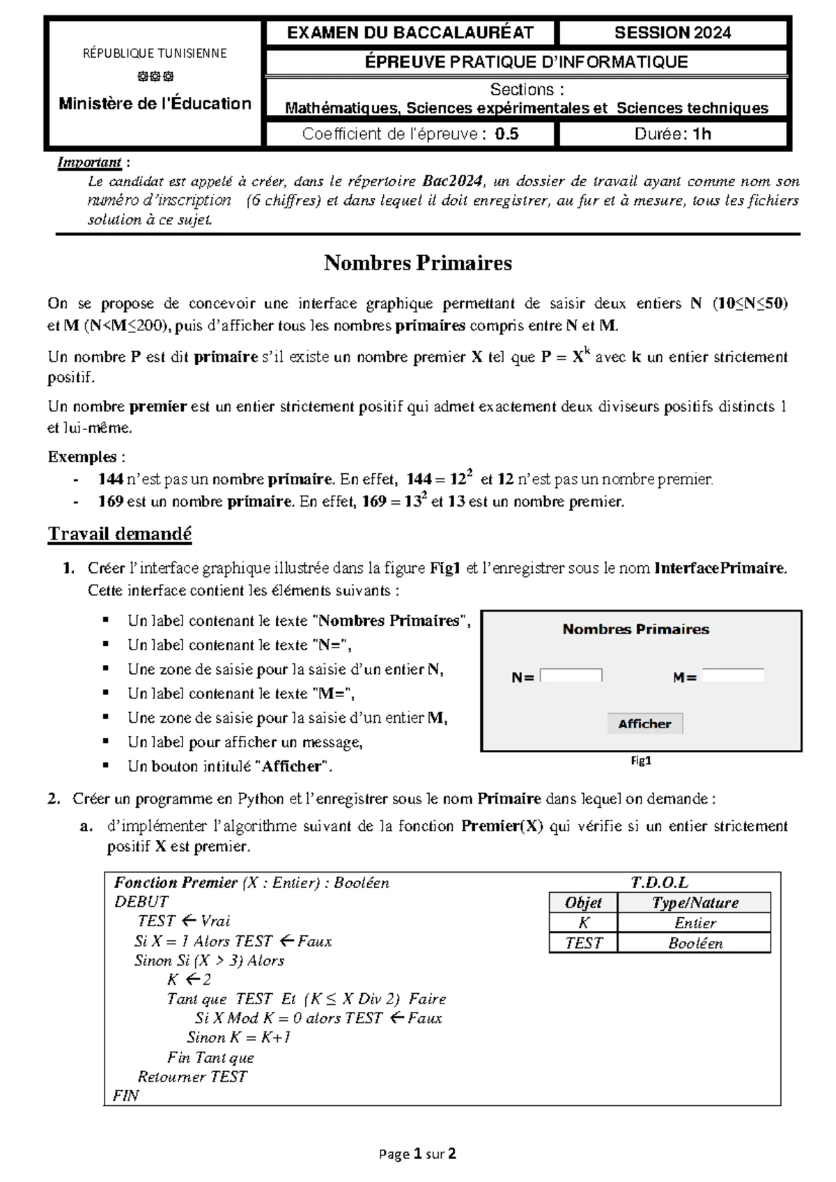 ÉPREUVE PRATIQUE BACCALAURÉAT 2024 : AUTONOMBRES ET INTERFACE PYTHON - Studocu