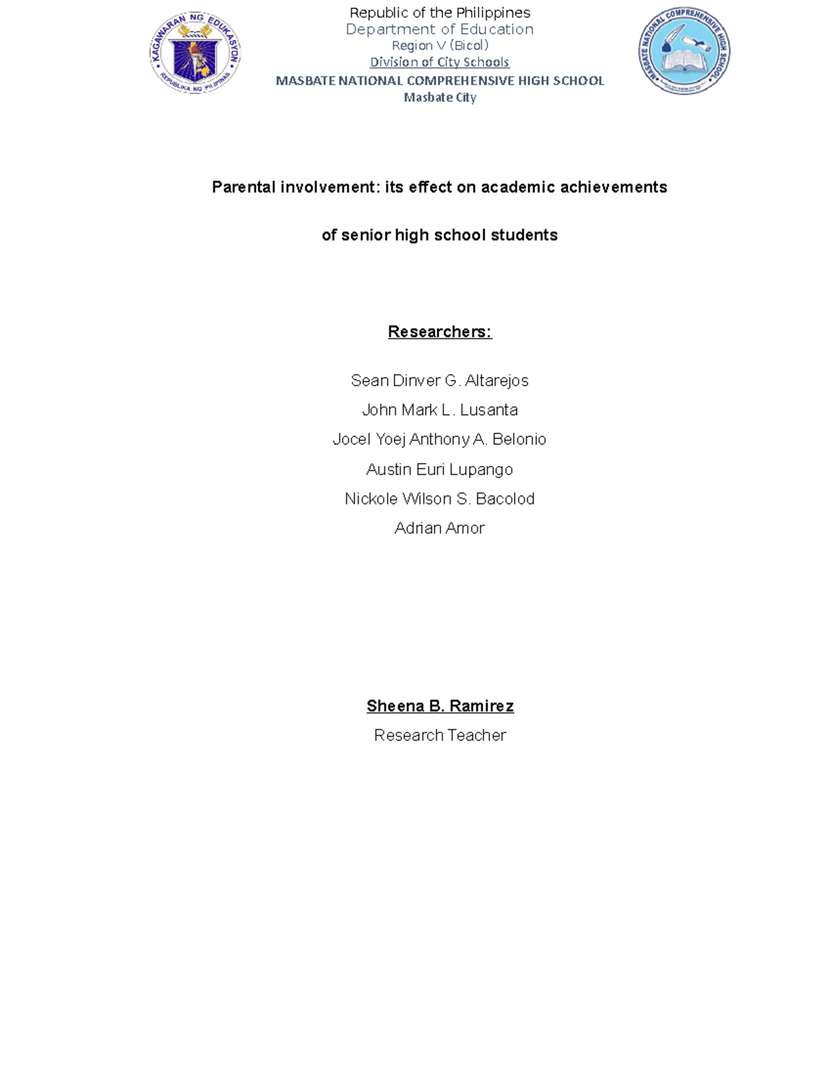 Chapter 1: Impact of Parental Involvement on Academic Success - Studocu