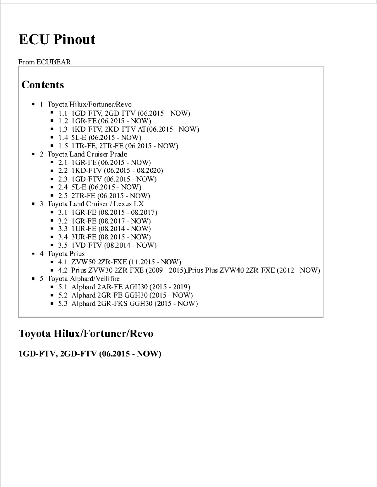 Toyota ECU Pinout Guide - Practical Overview (ECU 101) - Studocu