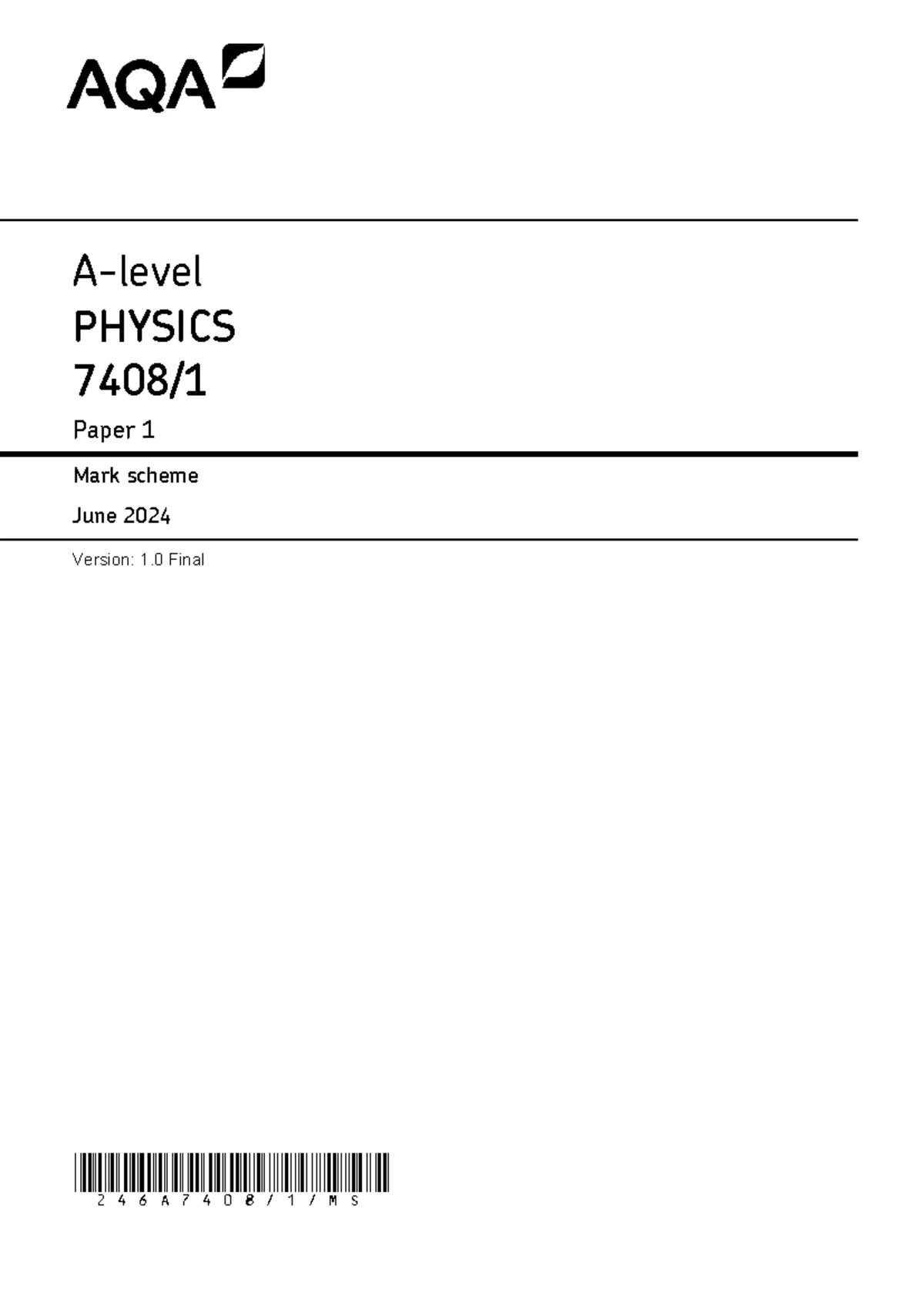 A Level Computer Science June 2024 Exam Paper H446/02 - Studocu
