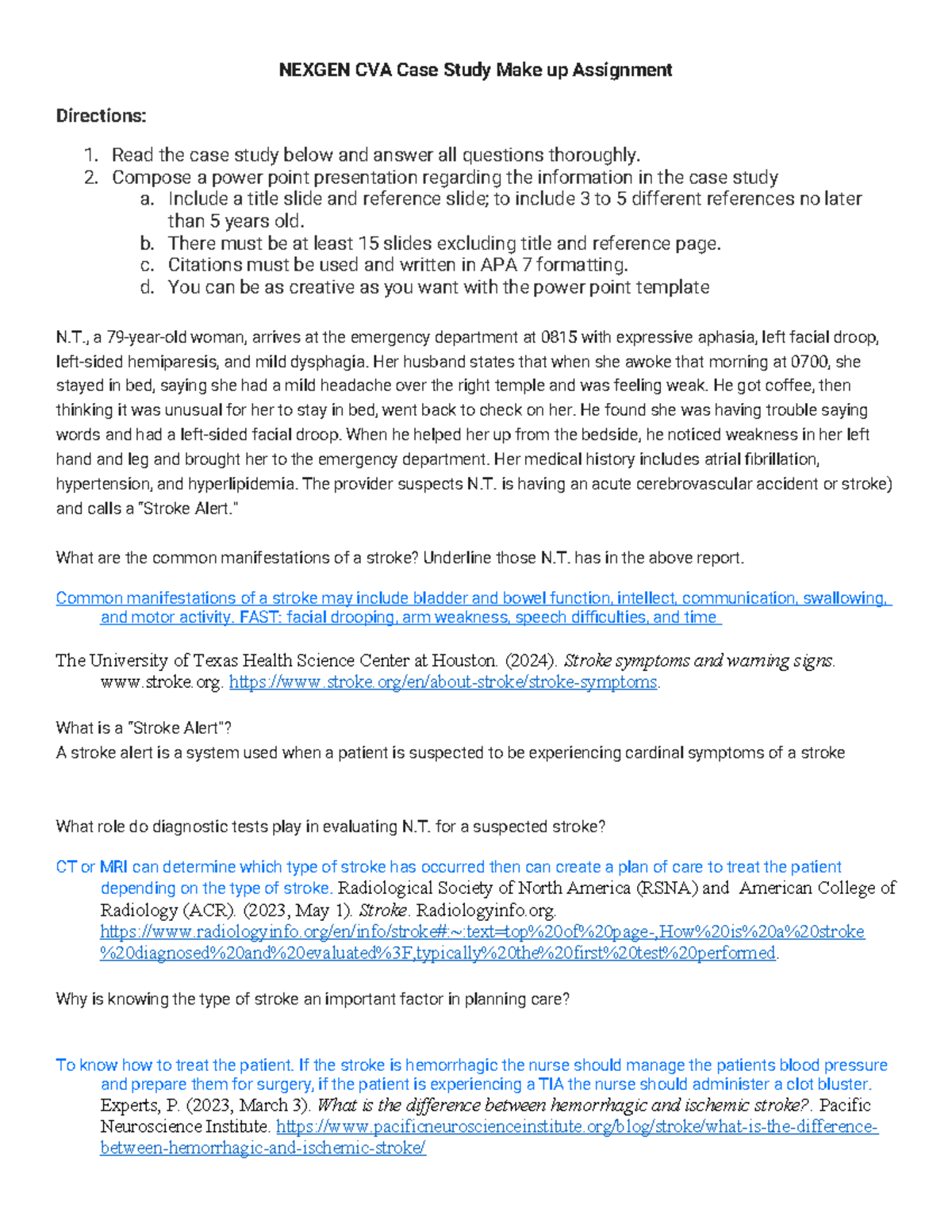 NEXGEN CVA Case Study Make-up Assignment [89]: PowerPoint Guidelines - Studocu