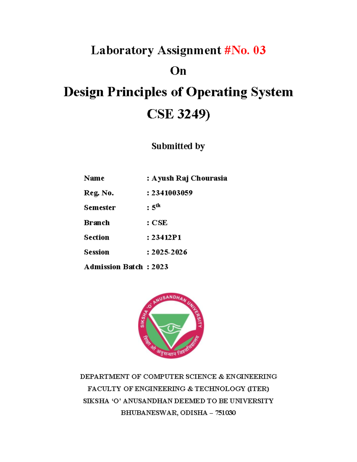 CSE 3249 Laboratory Assignment 03: Shell Programming Principles - Studocu