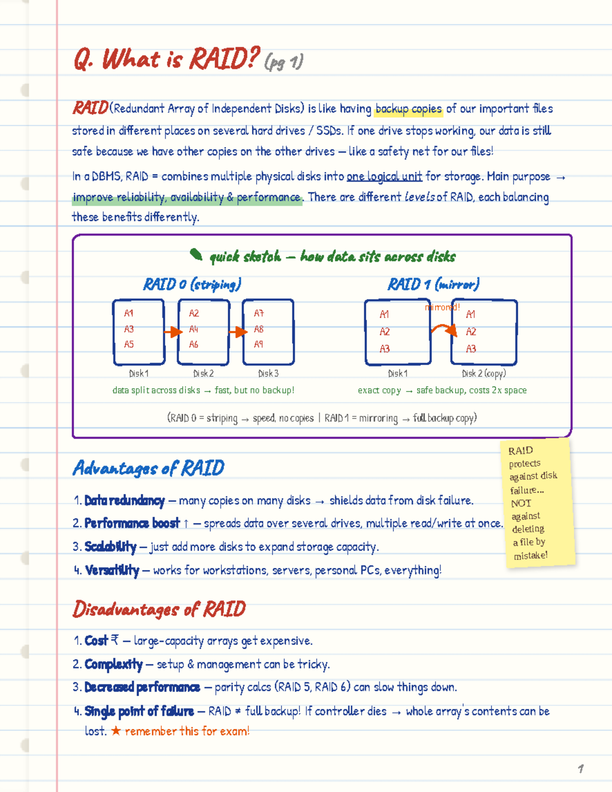 OS Handwritten Notes - RAID, Threads, Deadlock & Memory Management ...