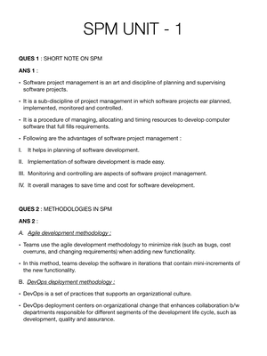 SPM full Notes - UNIT I PROJECT EVALUATION AND PROJECT PLANNING ...