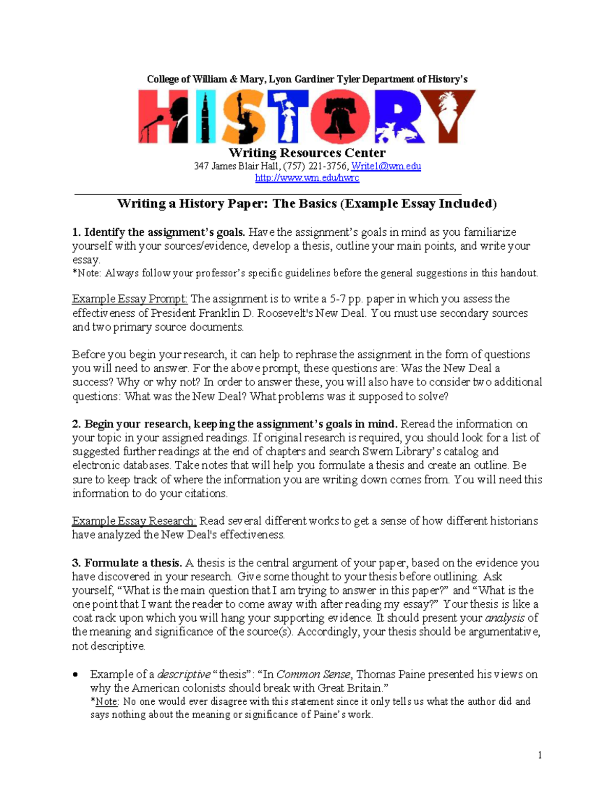 Writing a History Paper: Example Essay & Guidelines (HIST 101) - Studocu