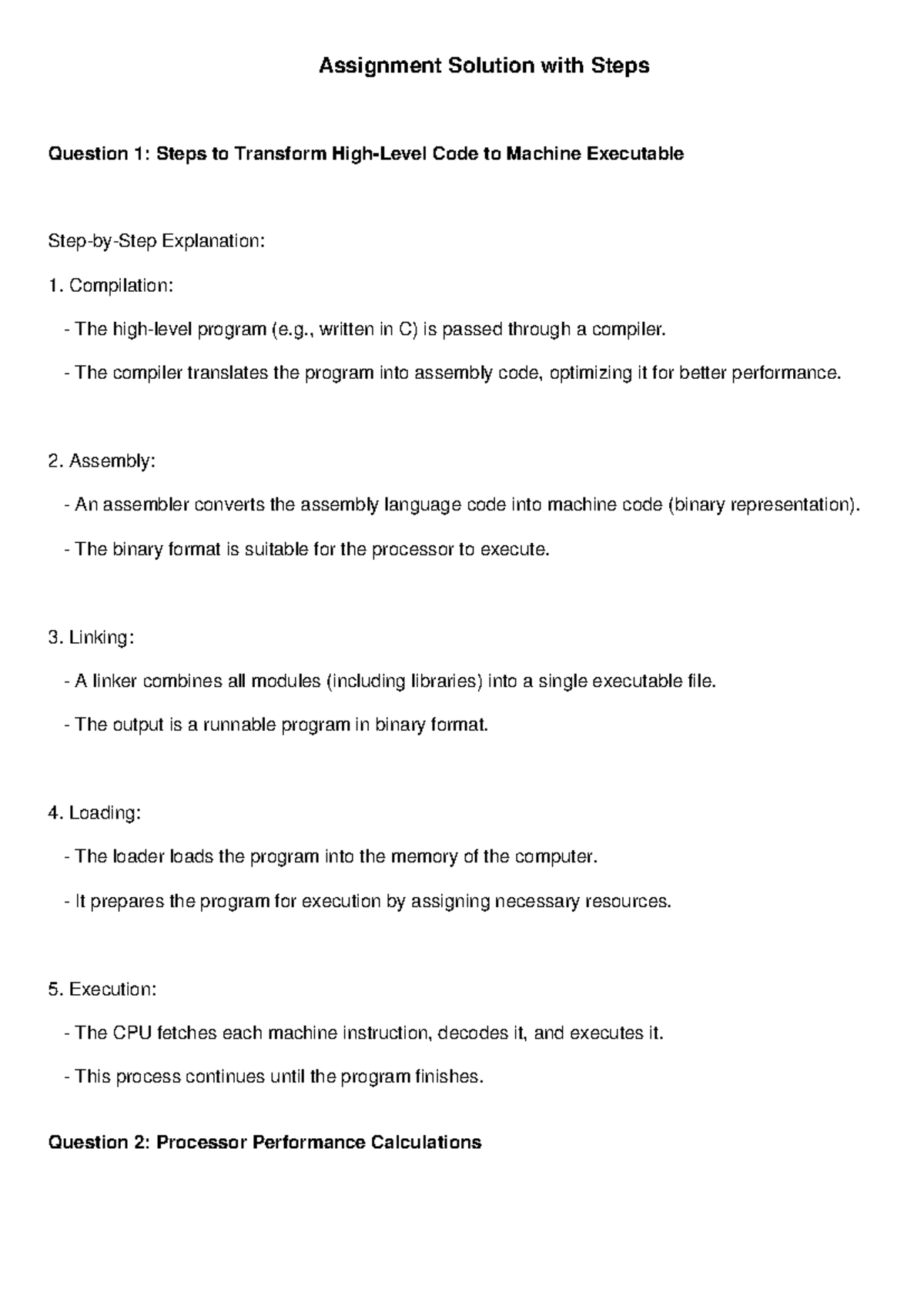 CS101 Assignment Solution Steps: Code to Machine Execution Process ...