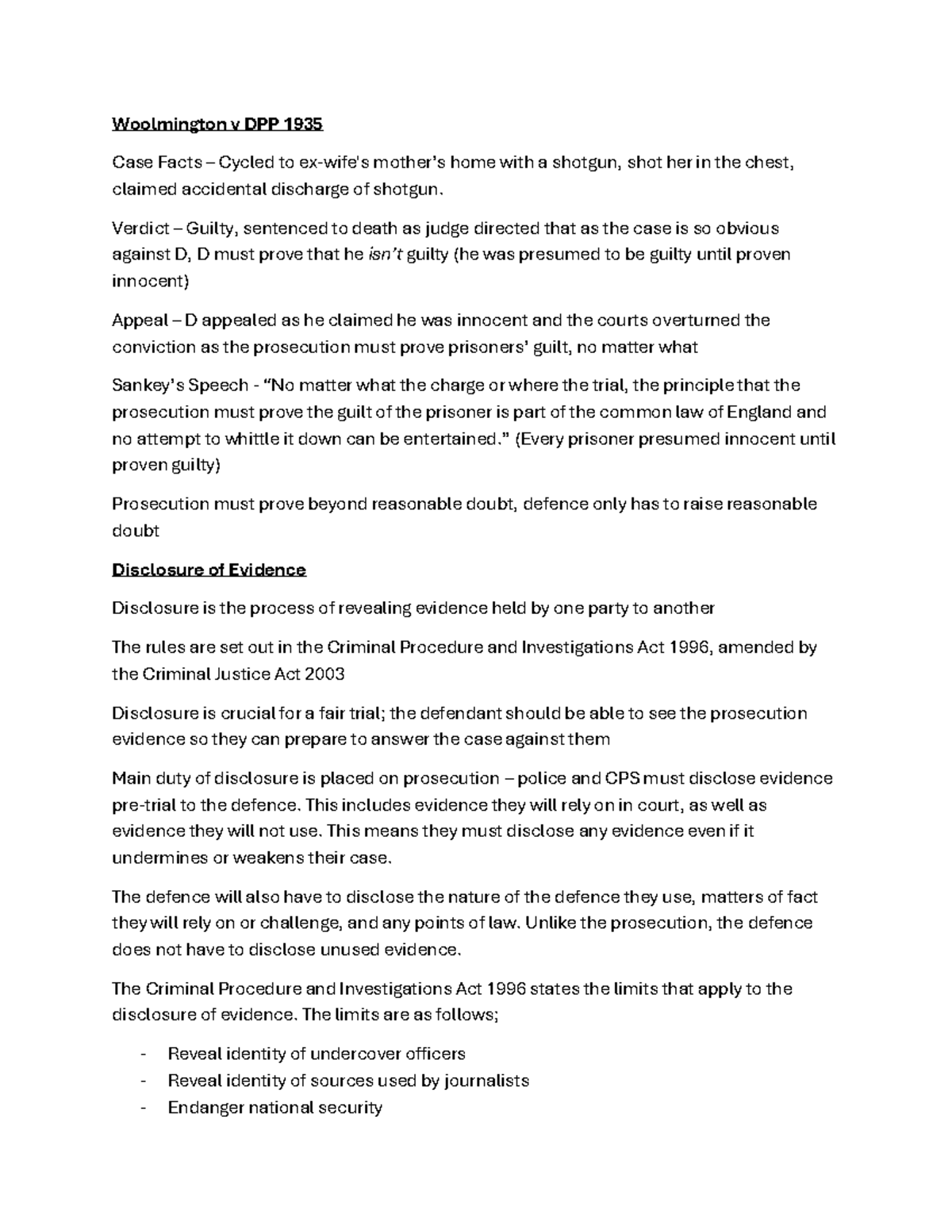 Woolmington v DPP 1935: Understanding Evidence Rules in Criminal Cases ...