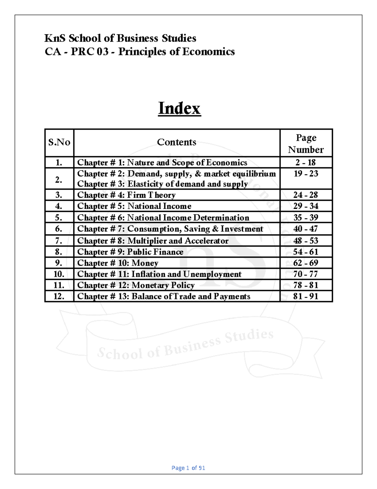 CA - PRC 03 Principles of Economics - Summarized Chapter Notes - Studocu