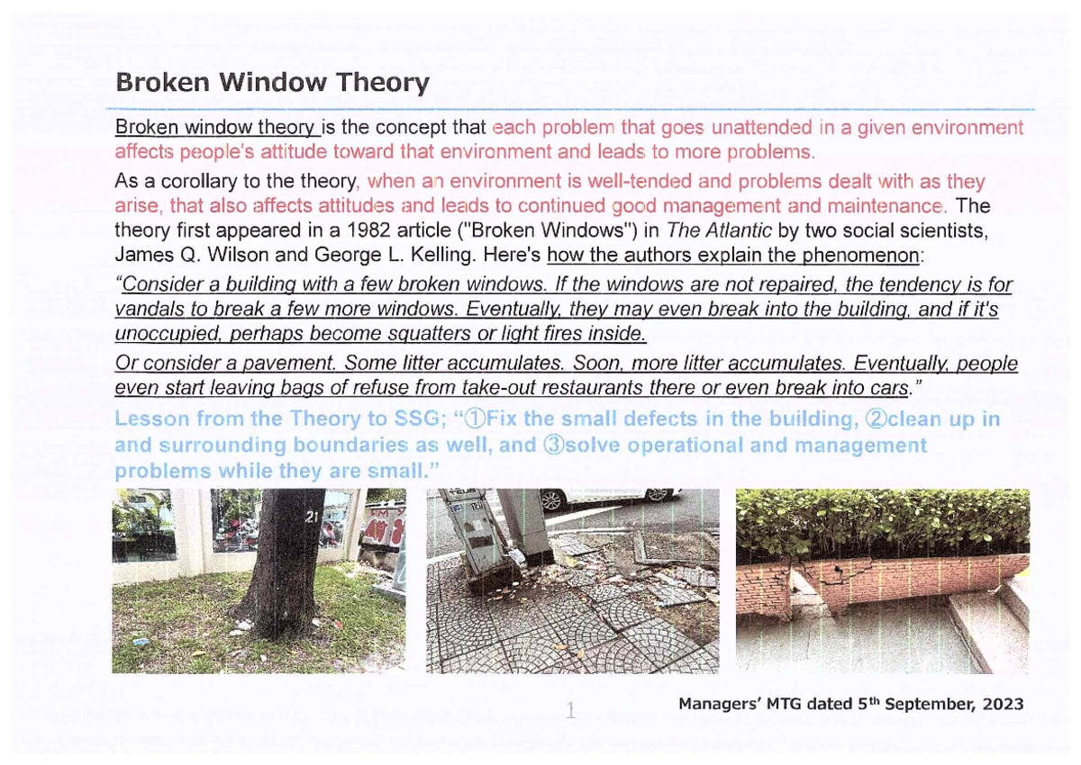 Broken Window Theory: Impacts on Environment & Management - 21 1 MTG ...