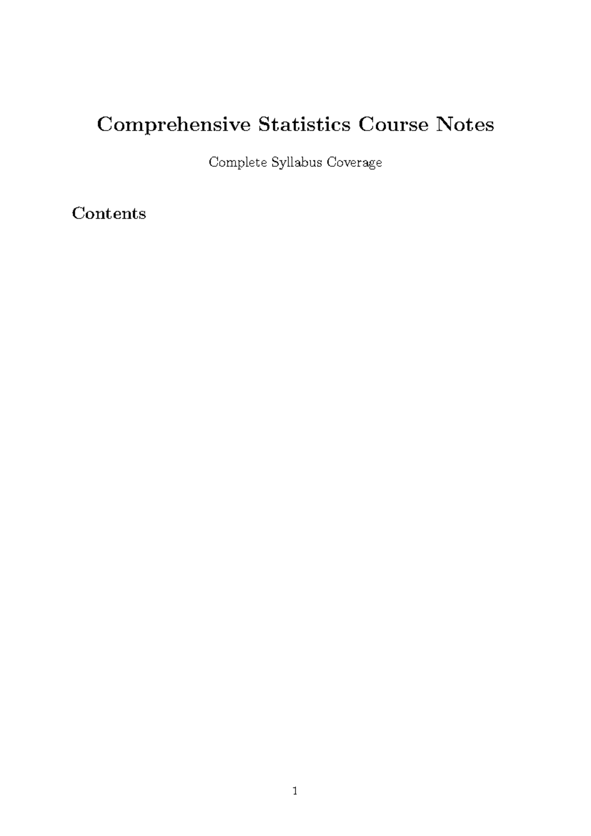 Statistics 2 - Comprehensive Course Notes and Syllabus Overview - Studocu