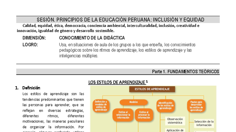SESION 1: PRINCIPIOS DE LA EDUCACIÓN PERUANA - INCLUSIÓN Y EQUIDAD ...